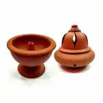 Buy Mitaksi Overseas Exim Handmade Mitti ka Diya/Diya with Centre Wick ...