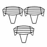 Buy Nayra Metal Black Color Round Shape Planter/Gamla Stand Set of 3 ...
