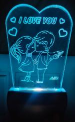 Buy Omniverse I Love You Cold Couple Multicolor Night Lamp Online at ...