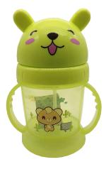 Buy Te Quiti Green Plastic Water Bottle Spil Proof With Soft Silicon Sout and Straw BPA Free For ...