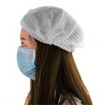 Buy AM SAFE-X Disposable Stretchable White Caps - Cover Hair for ...