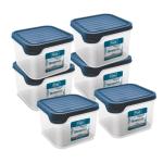 Buy Flair Storewell Square Containers Set of 6 Pcs 1150 ML Blue Color ...