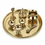 Buy DOKCHAN Traditional Handcrafted Brass Plate Set of 8 Piece (Size 10 ...