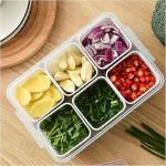 Buy Dash Food Storage Box With Lid and 6 Compartments, Refrigerator ...