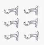 Buy Grownix Aluminium Silver Rod Rail Bracket (Pack Of 6) Online at ...