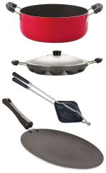 Buy Nirlon Red Aluminium Pot and Pans Cookware Combo Set Online at Best Prices in India - JioMart.