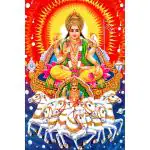 Buy PnF Paper God Surya Dev Art Print Unframed Wall Poster, 12 X 18 ...