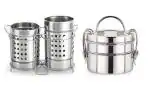 Buy URBAN BUY Stainless Steel Twin Cutlery Holder Racks With 2 Pcs ...