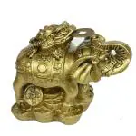 Buy Ppj Elephant Polyurethane (Pu) Vastu Golden Elephant With Trunk Up ...