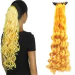 Buy Navjai Yellow Coloured Hair Streaks Ponytail Extensions Hair ...