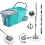 Buy V-MOP Premium Green Double Twin Bucket Mop Plastic Spin with Wheels ...