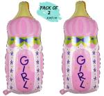 Buy AMFIN (Pack of 2) 18 Inches Its a Girl Pink Bottle Foil Balloons ...