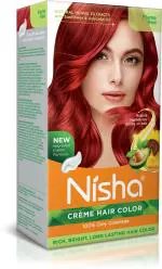 Buy Nisha Creme Hair Color for Women - Flame Red, 60g+60ml, Long ...