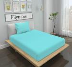 Buy Filymore Aqua Solid bedsheet for Single Bed 240 Tc Made with Pure Microfiber Plain Solid ...