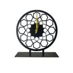 Buy O'METAL Decorative Clock Showpiece with Metal Base | Desktop Statue ...