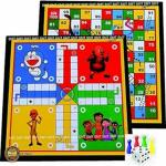 Buy AS Wooden Handmade Reversible Ludo & Snake Ladders 2 in 1 Board Game with One Set of Ludo ...