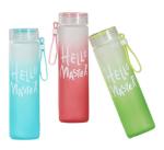 Buy Welour Glass Multicolor Hello Master Water Bottle - 500 Ml (Set Of ...
