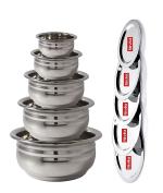 Buy Nirvika Silver Stainless Steel Handi Set With Lid Combo of 425, 550 ...