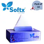 Buy SOFTX 100% Virgin Paper 2 Ply Premium Blue Facial Tissue Box | Soft ...