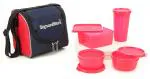 Buy Signoraware Red Plastic Lunch Box With Bag (Set Of 5) Online at ...