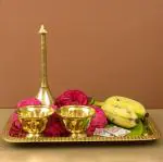 Buy Spillbox Traditional Handcrafted Brass Thali/Aarti Plate for Puja ...