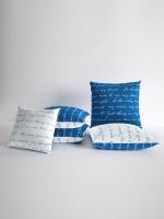 Buy Divine Casa Dark Blue & White Polyester Cushions Cover, 40 cm x 40 ...