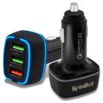 Buy SpinBot Store Black 3 Ports 30W 3.0 USB Fast Charging Car Charger for Cellular Phones Online ...