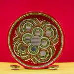 Buy pujaNpujari Fancy Decorative Multicolor Hand Made Beautiful Plate ...