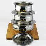 Buy Ramila Handi Set With Lis, Patila, Bhagona Set- Capacity 1.5-L, 1-L ...