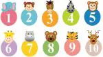 Buy Asmi Collections 100 cm Cute Animals with Numbers Removable Sticker (Pack of 1) | Wall ...