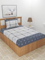 Buy BREVARD Premium Cotton Casement Single Bedsheet with Pillow Cover ...