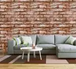 Buy OREN EMPOWER Brown Polyvinyl Chloride Shades Brick Pattern Diy ...