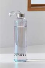 Buy PUREFIT Transparent Glass Water Bottle with S.S Lid, BPA Free 100% ...