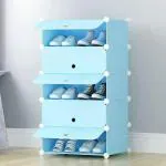 Buy KEEKOS Plastic Multipurpose 5 Shelves Shoe Rack With Zip Door Cover ...