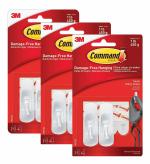 Buy 3M Command 17002Anz Small Hook (White, 2 Hooks and 4 Strips) - Pack of 3 Online at Best ...