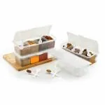 Buy HARISHREE 4 IN 1 Plastic Masala Box for Kitchen Dabbe Transparent ...