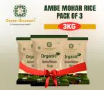 Buy Green Blossom Organic Ambe Mohar Rice - Pack of 3 Online at Best ...