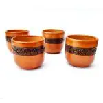 Buy ARDVAN INDIA Coffee Tea Chai Mugs Cups Kullads Set of 4 Polished ...