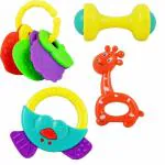 Buy GREST Colourful Non Toxic Lovely Attractive Set of 4 Pcs Rattles ...