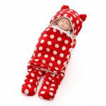 BRANDONN Red Polka Microfiber Wrapper 76 cm x 70 cm (0-6 M) - JioMart