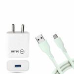 Buy Ditto Hub 2 A TYPE-C Mobile Charger with Detachable Cable (White ...