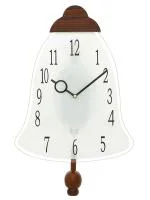 Buy Chronikle Brown, White Wood Bell Style Analog Pendulum Wall Clock ...