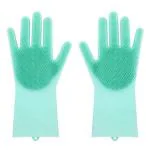 Buy Epaal Dishwashing Gloves Pair with Scrubber Silicone Cleaning Reusable Scrub Gloves for Dish ...