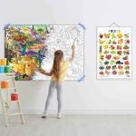 Buy GOWOO FRUITS CHART and GIANT DRAGON COLOURING POSTER | Set of 1 ...