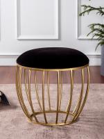 Buy Nestroots Classic Velvet Cage Metallic Stool in Black Color Online ...