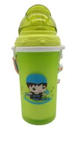 Buy Te Quiti Green Plastic BPA Free Non-Toxic Cute Design Water Bottle With Sipper For Kids ...