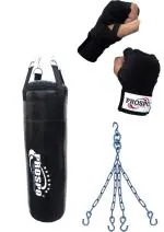 Buy Prospo Synthetic Leather Heavy Bag with Chain and Hand-wrap, Boxing ...