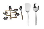 Buy URBAN BUY Stainless Steel Golden Spoon, Small Palta and Small Paan ...
