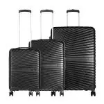 Buy Yayavar Berlin Black Polycarbonate Hard Trolley Bags 55CM 65CM And 75CM 3Pcs Set Online at ...