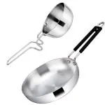 Buy IDEAL PRIME Rust Proof Aluminum Frying Pan And Steel Tadka Pan ...